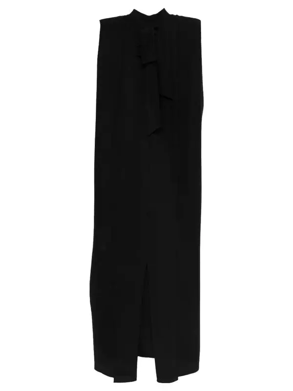 Christian Wijnants Dupas Tie-detail Midi Dress - Black