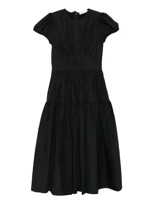 Cecilie Bahnsen Tiered Puff-sleeve Dress - Black