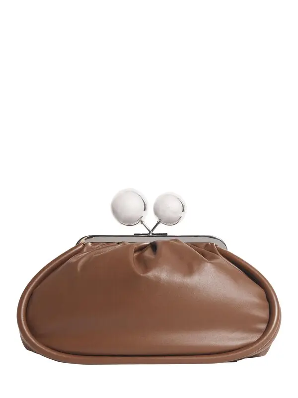 Max Mara Medium Leather Pasticcino Clutch - Brown