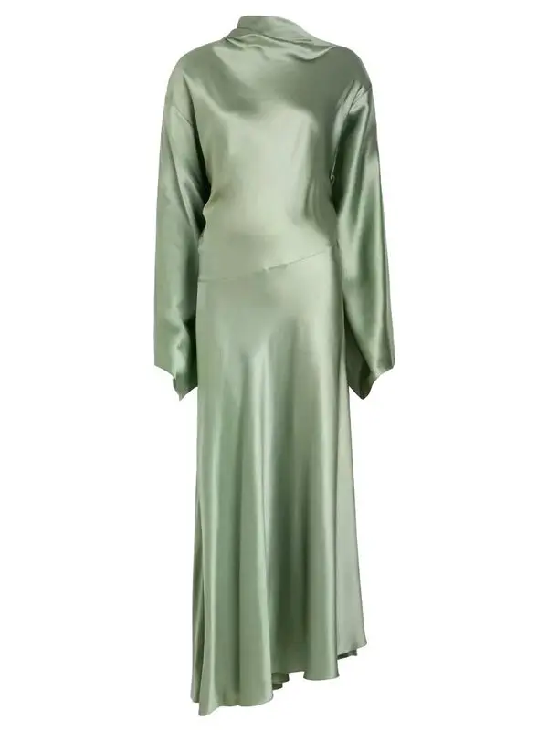 DE LA VALI Bayamo Draped Maxi Dress - Green