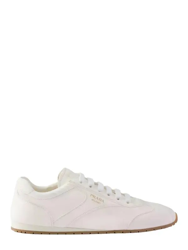 Prada Leather Lace-up Sneakers - White
