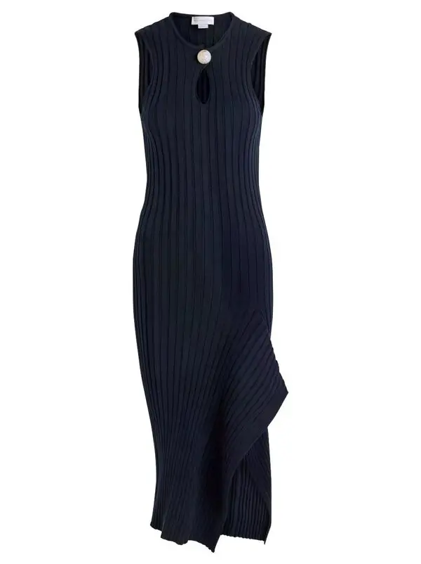 Stella McCartney Rib Keyhole Midi Dress - Blue