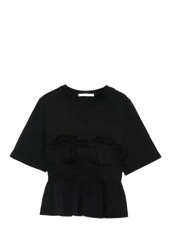 Cecilie Bahnsen Ruffled Peplum Top - Black