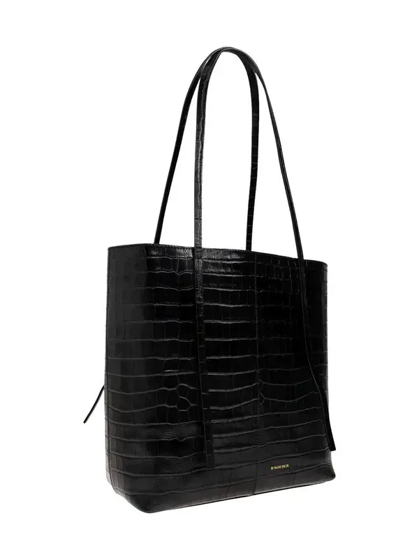 BY MALENE BIRGER Abilso Croc-embossed Tote Bag - Black