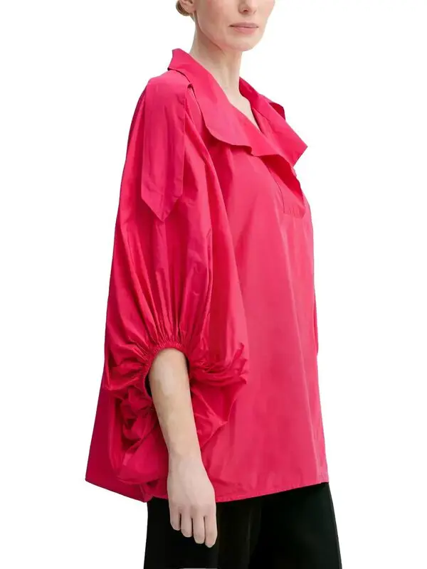 MMC STUDIO Balloon-sleeve V-neck Top - Pink