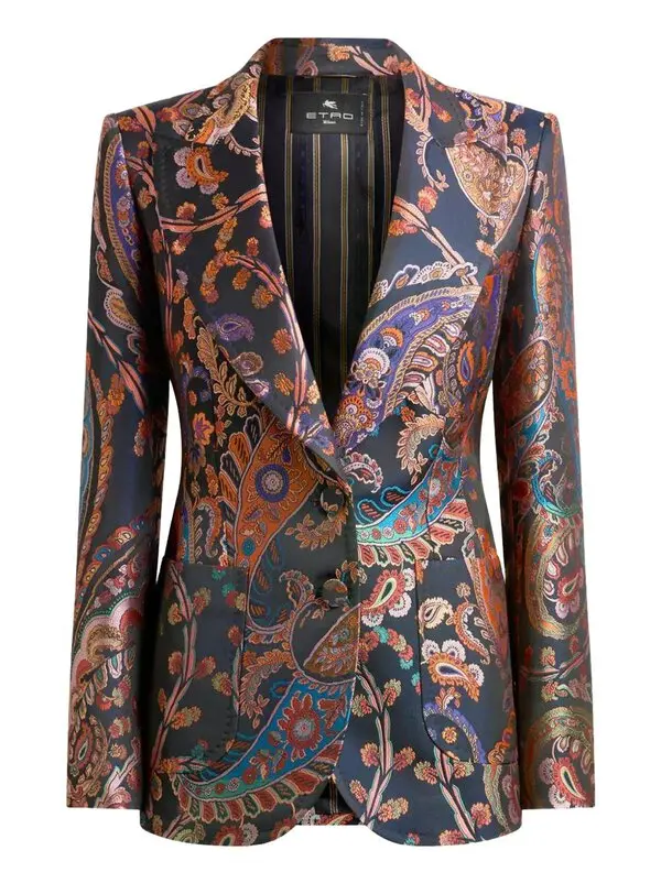 Etro Jacquard Floral-paisley Blazer - Blue