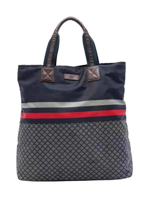 Gucci Diamante Web Nylon Tote Bag - Blue