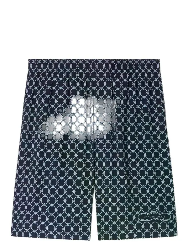 Sandro Geometric-pattern Shorts - Blue