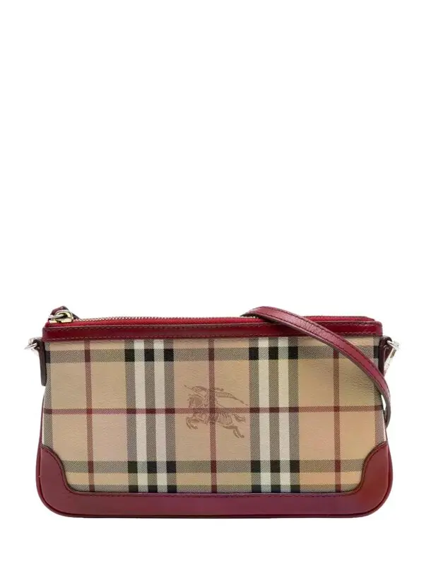 Burberry Haymarket Check Peyton Crossbody Bag - Brown