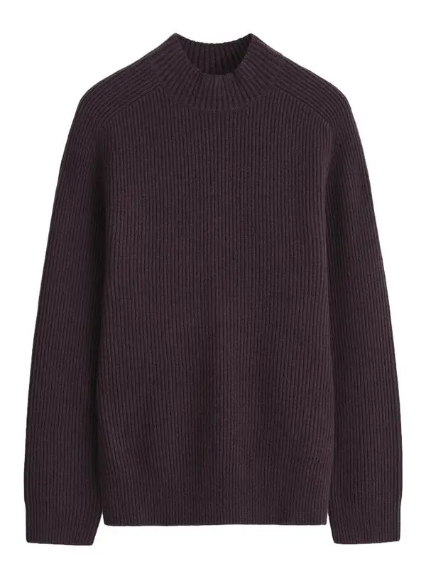 Cos Ribbed Wool Mock-neck Sweater - Red