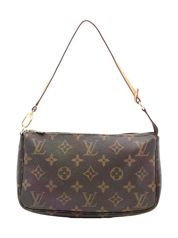 LOUIS VUITTON 2002 Monogram Pochette Accessoires Shoulder Bag - Brown
