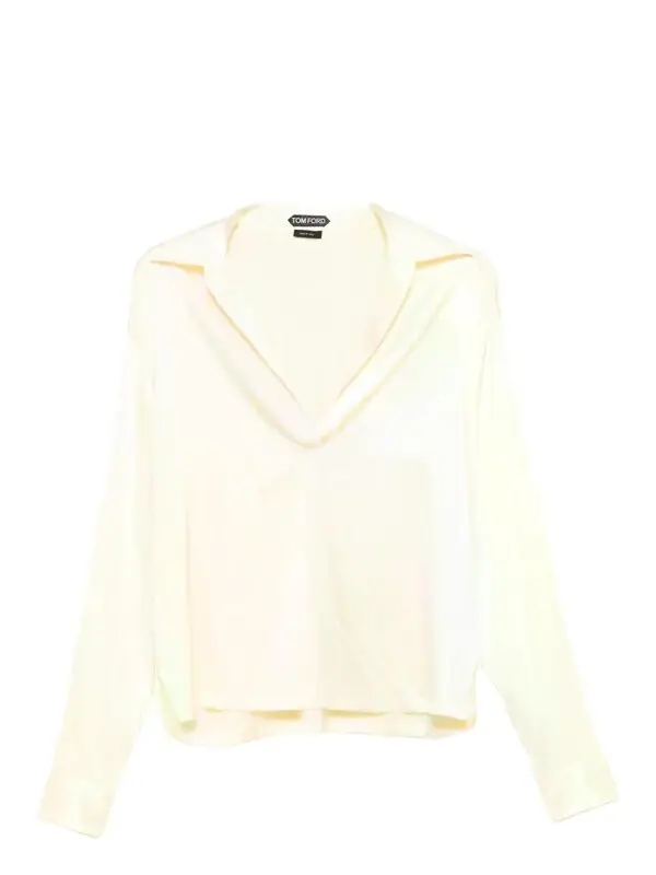TOM FORD V-neck Satin Blouse - Yellow