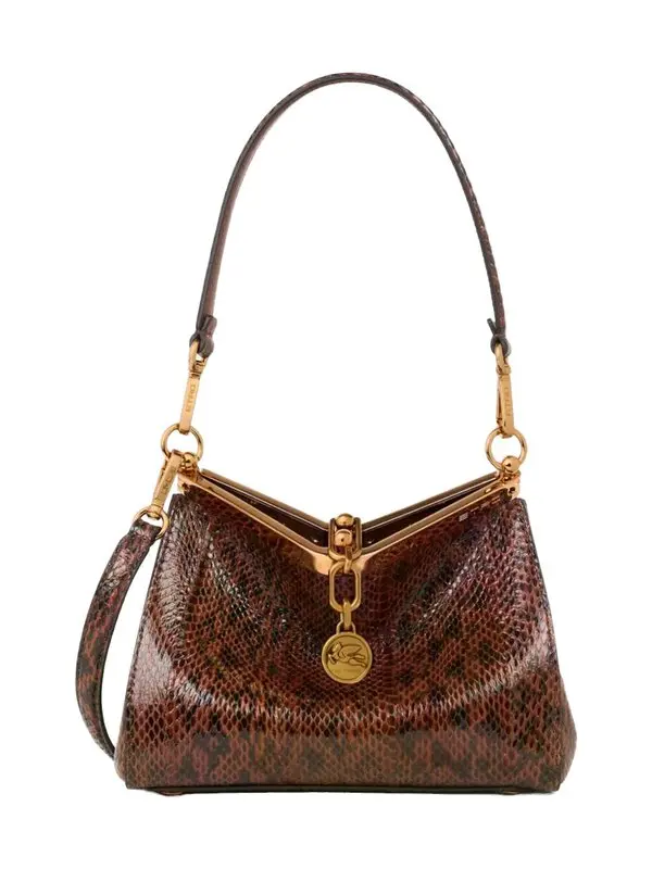 Etro Small Vela Elaphe-leather Shoulder Bag - Brown