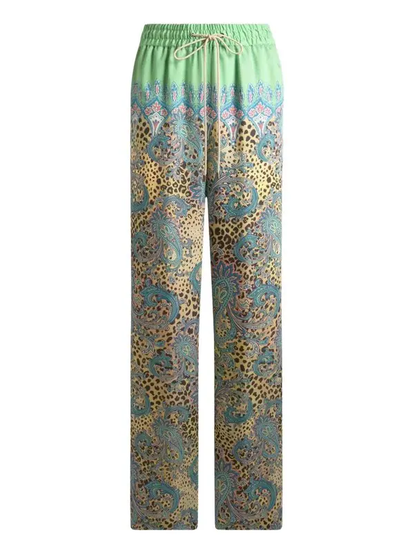 Etro Paisley And Animal Print Trousers - Brown