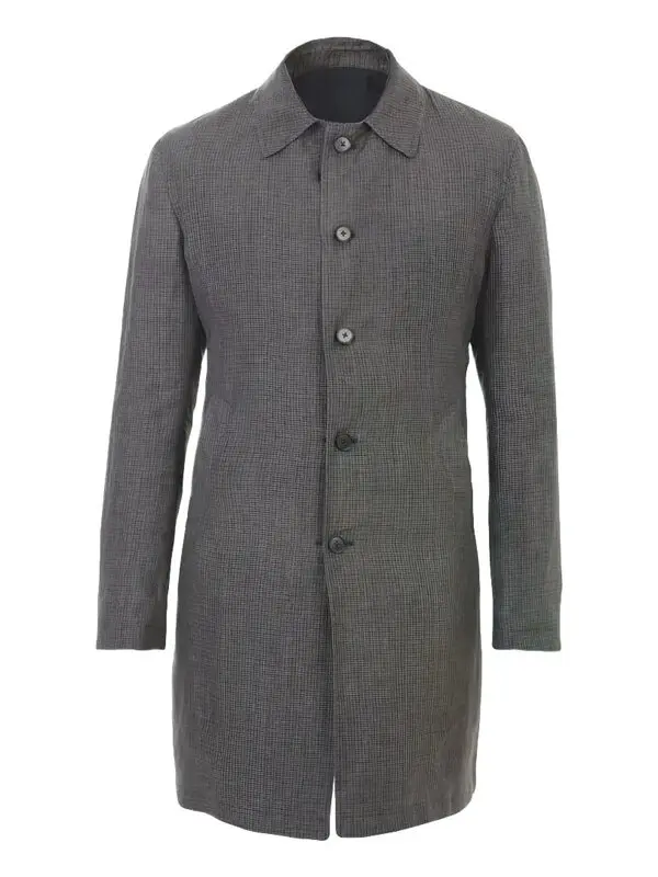 LARDINI Single-breasted Checked Coat - Brown
