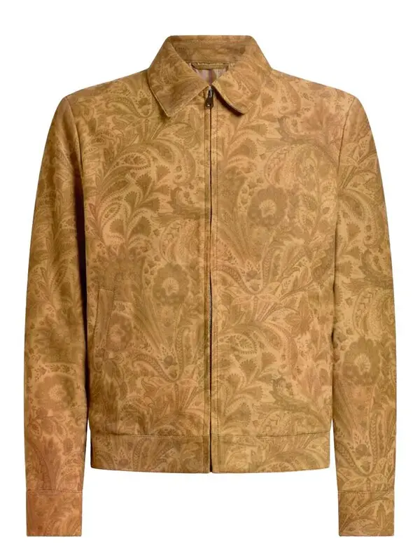 Etro Paisley Motif Zip Jacket - Brown