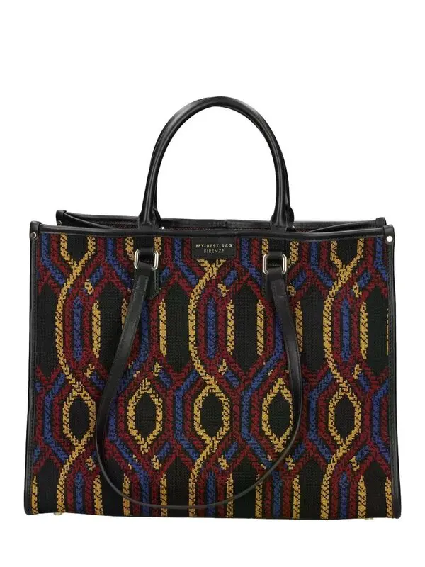 MY BEST BAG FIRENZE Patterned Tote Bag - Black