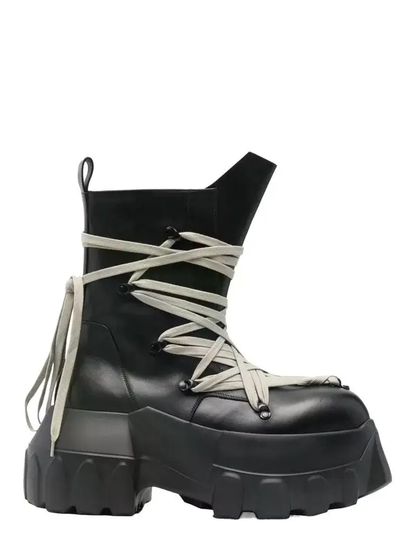 Rick Owens Megalaced Mega Tractor Boots - Black