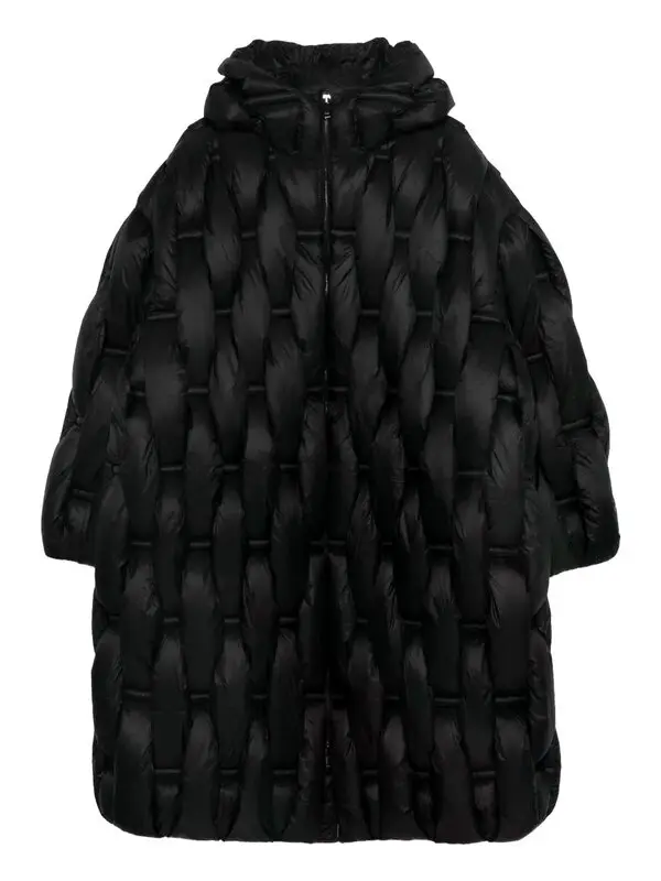 RAXXY Quilted Hooded Coat - Black