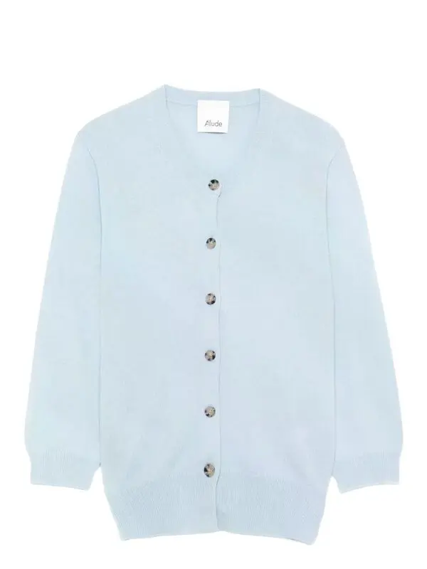 ALLUDE Buttoned Cardigan - Blue