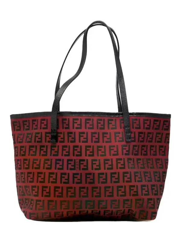 Fendi 2000-2010 Zucchino Canvas Roll Tote Bag - Red