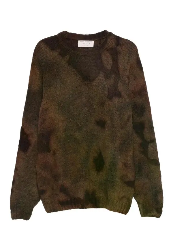 ORIGINAL VINTAGE Tie-dye Crew-neck Sweater - Neutrals