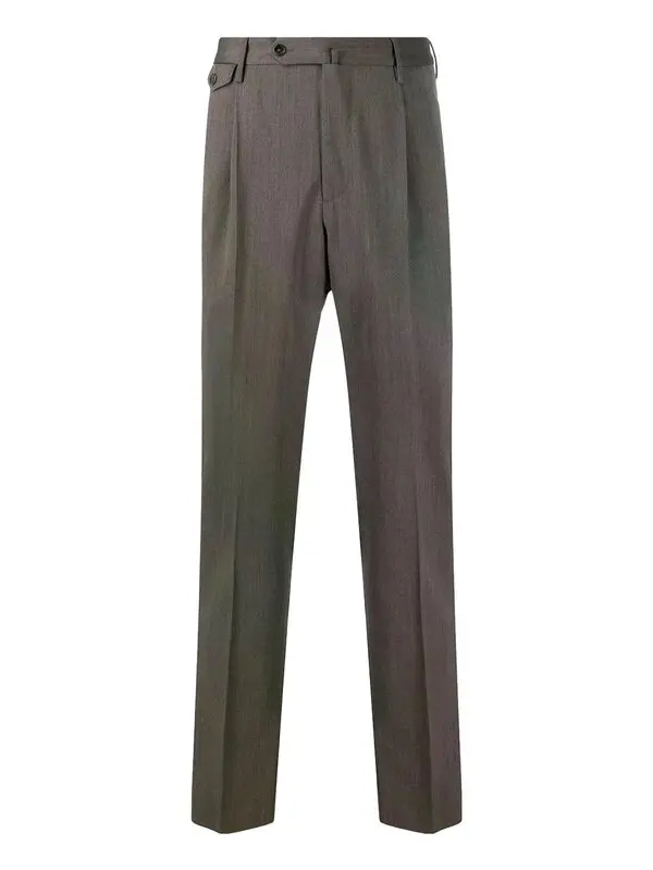 PT TORINO Tapered Tailored Trousers - Brown