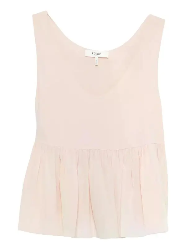 Chloé Peplum-hem Top - Pink