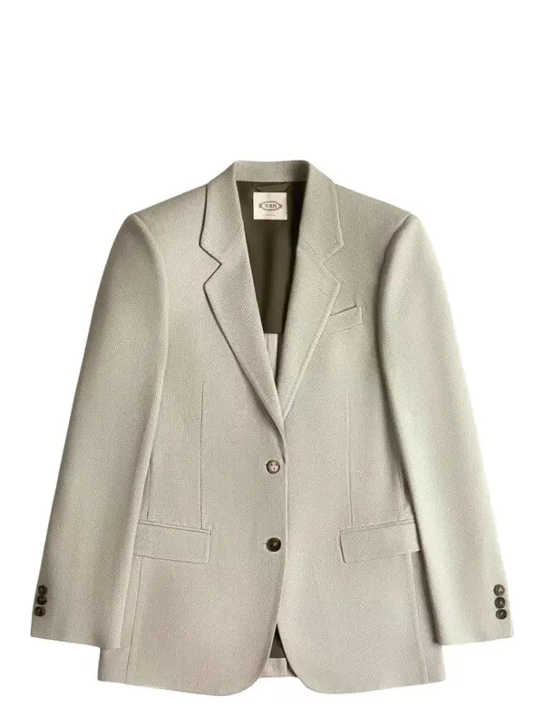 TOD'S Textured Weave Single-breasted Blazer - Neutrals