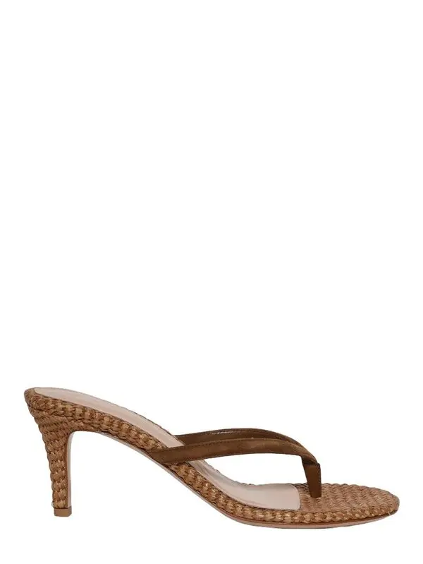 GIANVITO ROSSI Calypso Raffia And Suede Sandals - Brown