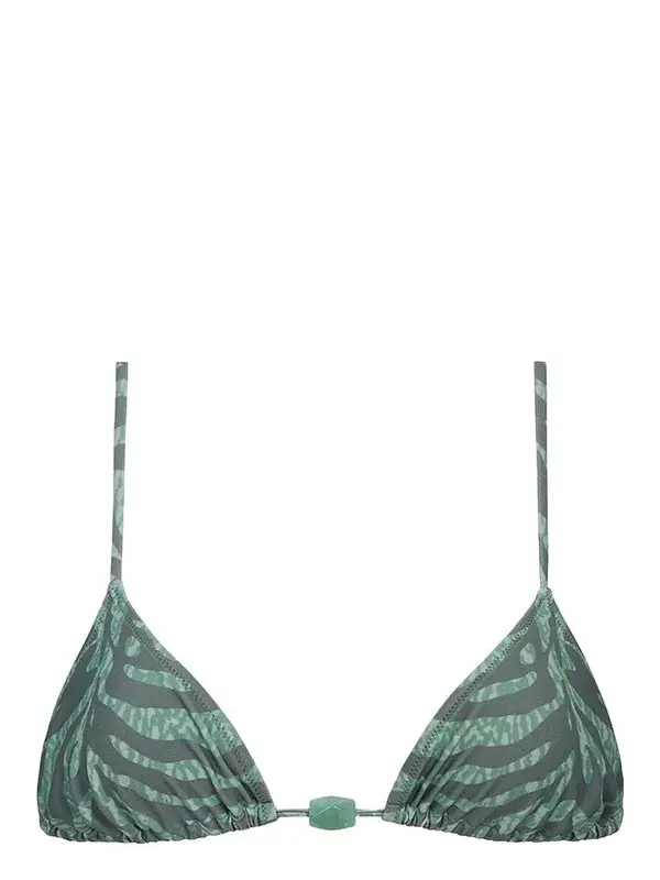 TROPIC OF C Equator Zebra Printed Bikini Top - Green