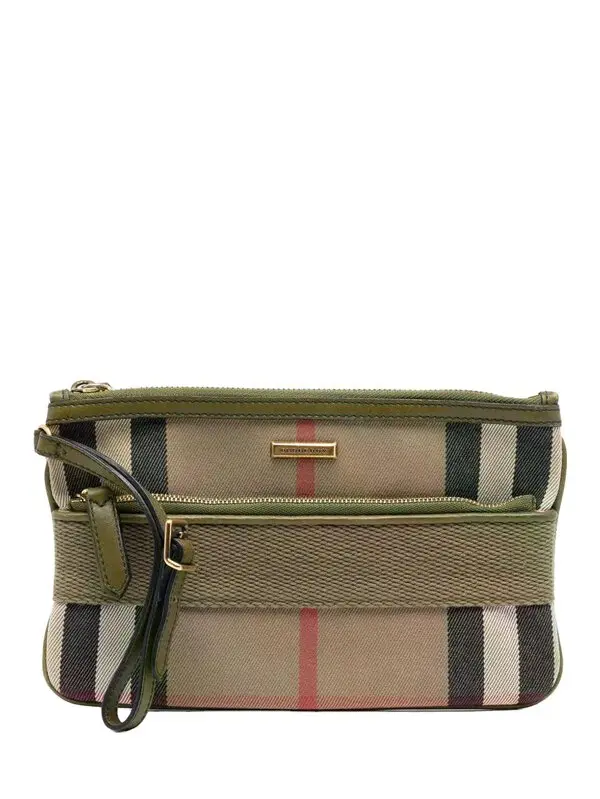 Burberry House Check Canvas Wristlet - Brown
