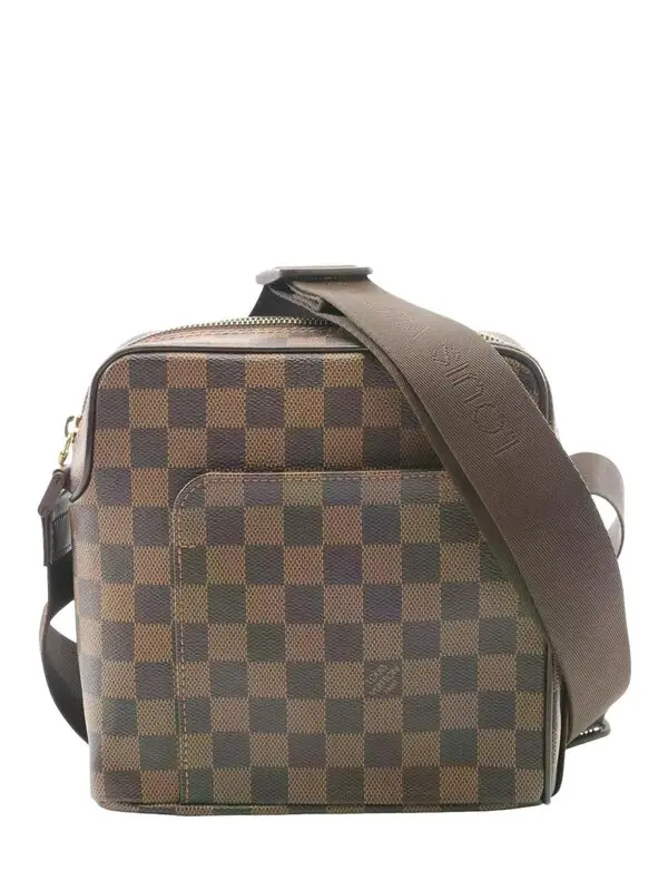 LOUIS VUITTON 2009 Damier Ebene Olav Pm Crossbody Bag - Brown