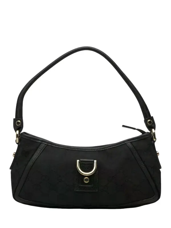 Gucci Gg Canvas Abbey D-ring Pochette Handbag - Black