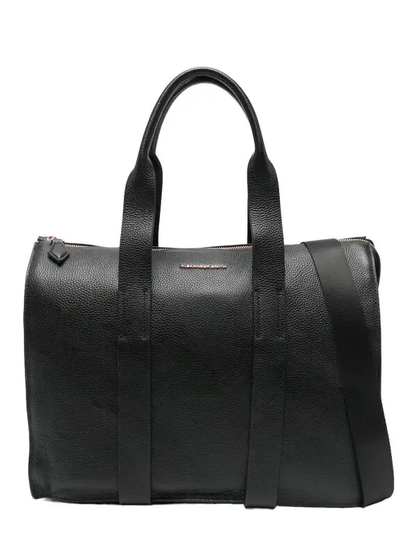 ALEXANDER SMITH Top Handle Leather Tote - Black