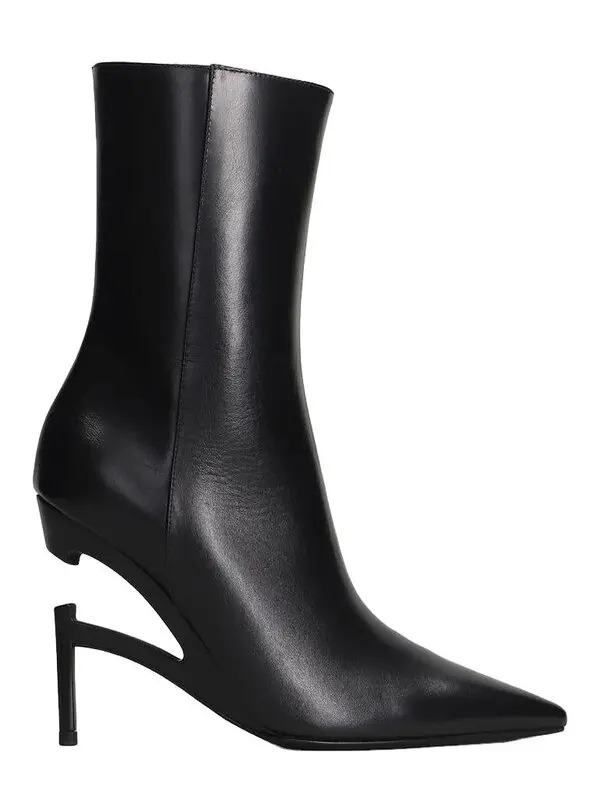 NVL-GARDE High-heel Leather Ankle Boots - Black