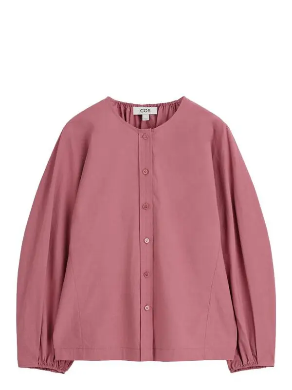Cos Gathered Pima Cotton Blouse - Red