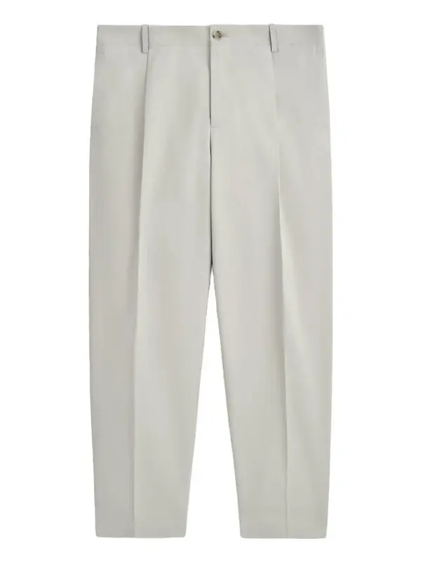 Cos Cropped Straight-leg Trousers - Gray