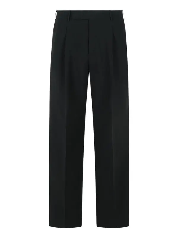 PT TORINO Virgin Wool And Cotton Trousers - Black