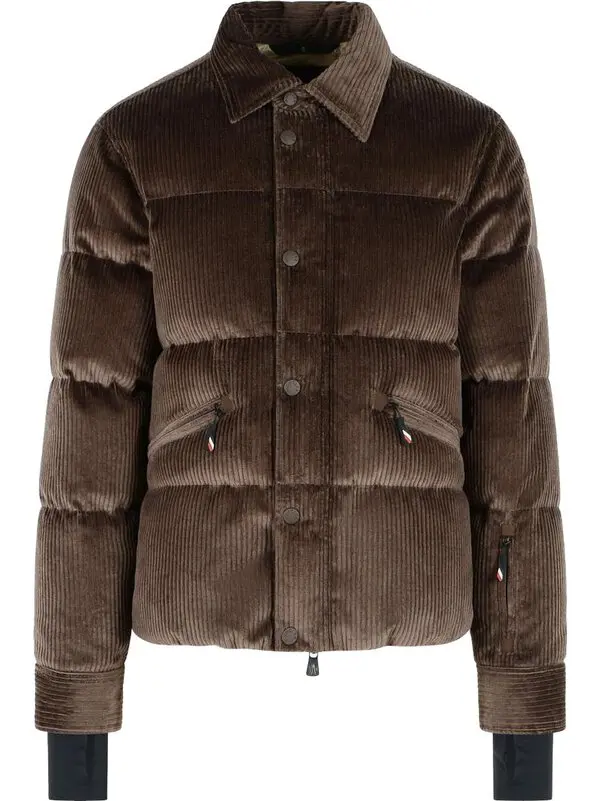 Moncler Elgon Corduroy Padded Ski Jacket - Brown