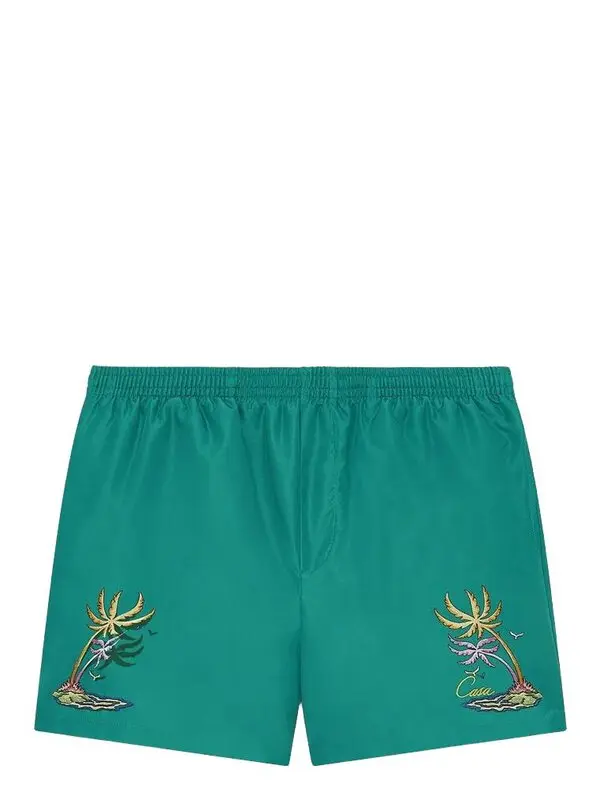 Casablanca Casa Embroidery Swim Shorts - Green