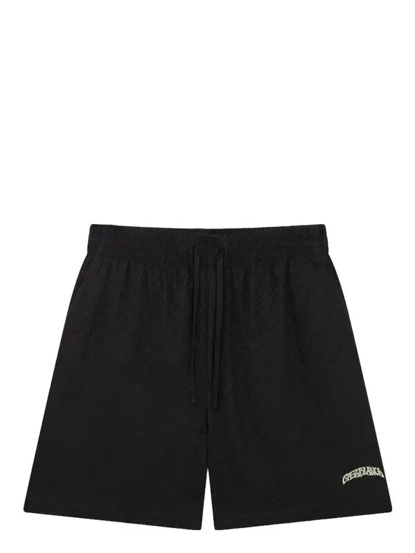 Casablanca Volcano Jacquard Silk Shorts - Black
