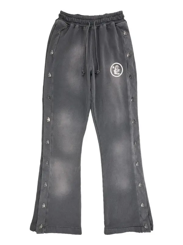 HELLSTAR Mirror Face Sweatpants Washed - Black