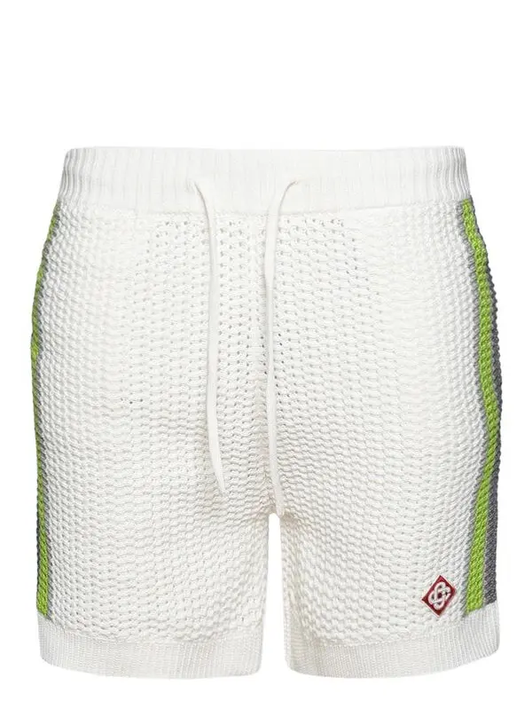 Casablanca Stripe Crochet Shorts - White