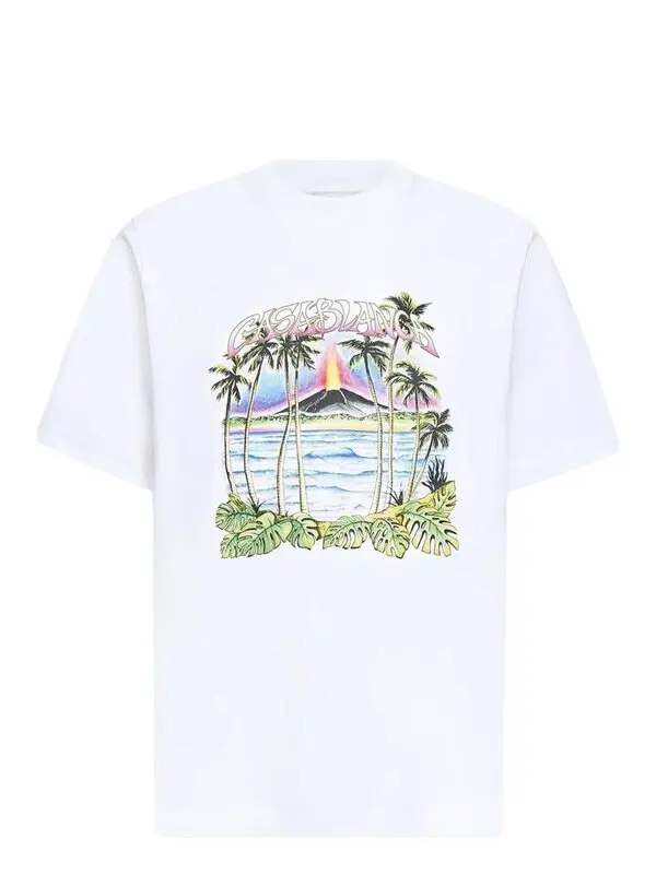 Casablanca Volcano Printed Classic Tee - White