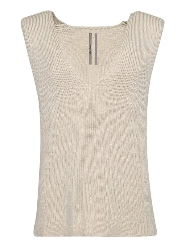 Rick Owens Concordians V-neck Tank - Beige