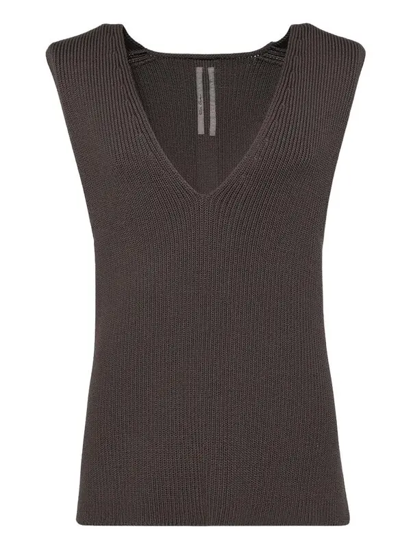 Rick Owens Concordians V-neck Tank - Brown