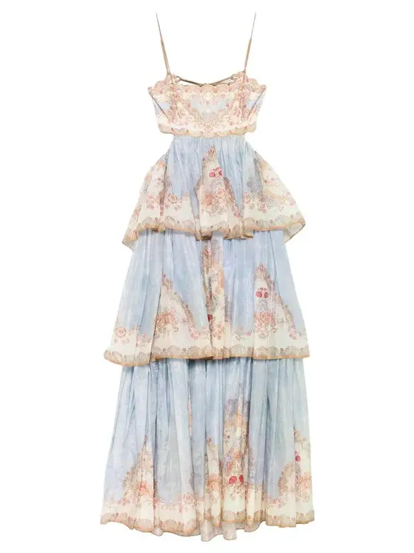 Zimmermann Daylight Tiered Maxi Dress - Blue
