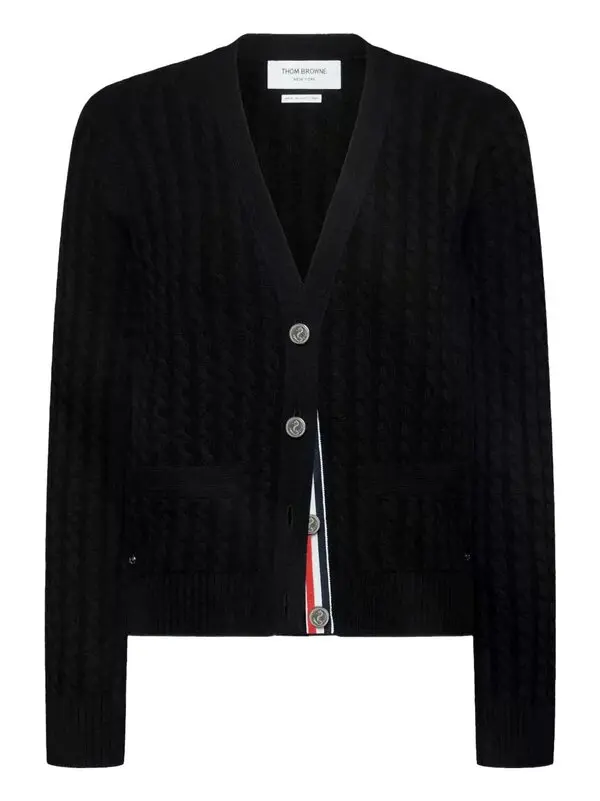 Thom Browne Cable-knit Cardigan - Black