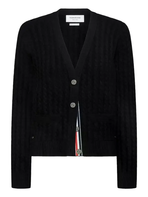 Thom Browne Cable-knit Cardigan - Black